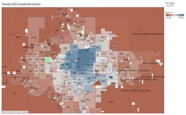 Visualization: Kansas 2020 presidential election